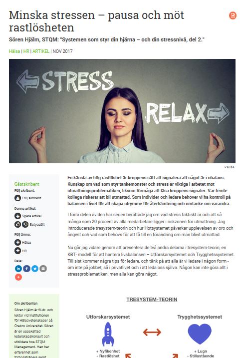 Stresshantering och återhämtning för chefer och medarbetare | STQM